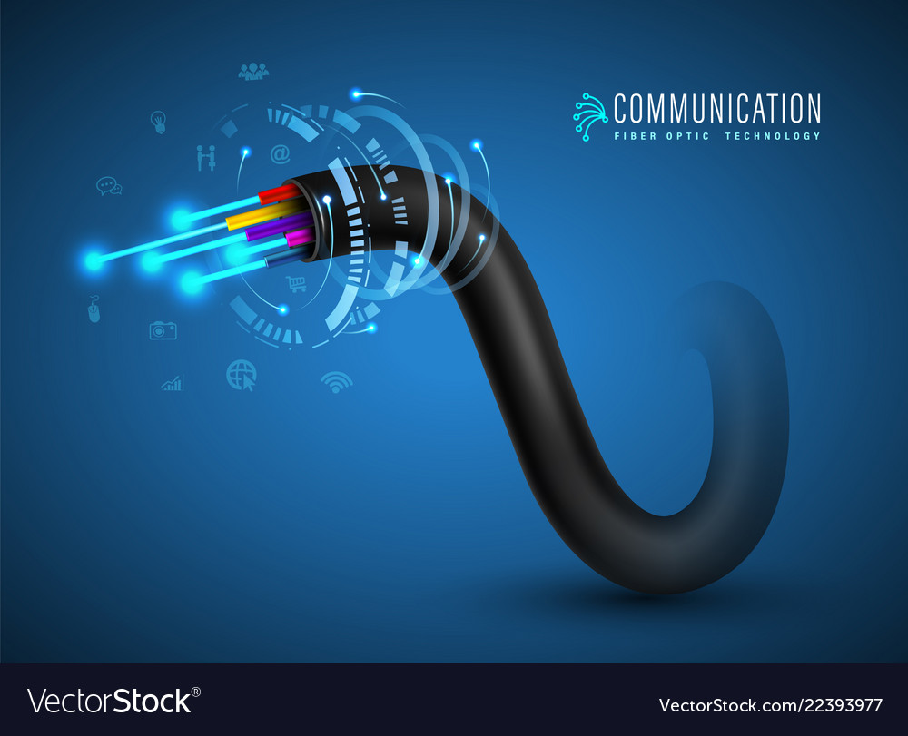 Fiber optic cable Royalty Free Vector Image - VectorStock