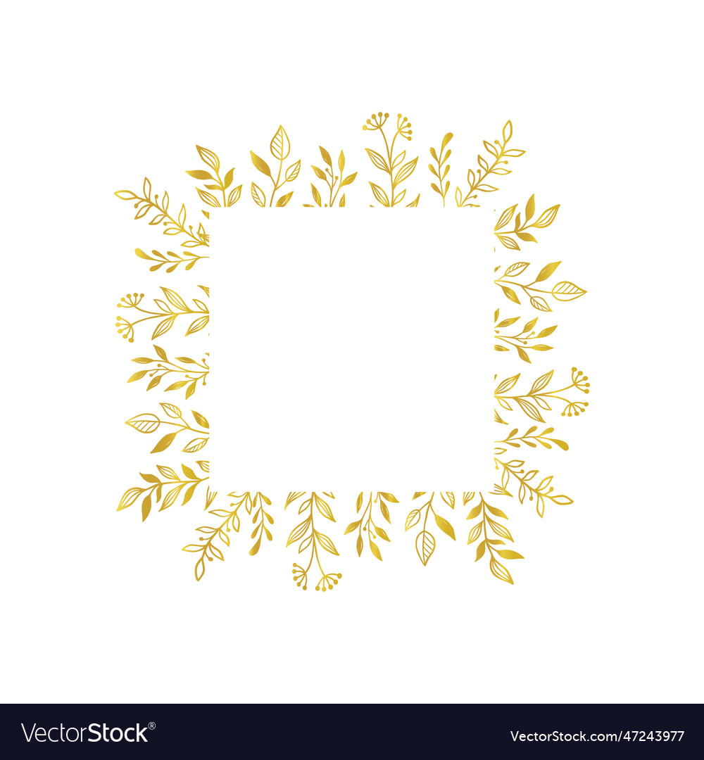 Gold floral square border golden floral Royalty Free Vector Gold floral square border golden floral Royalty Free Vector