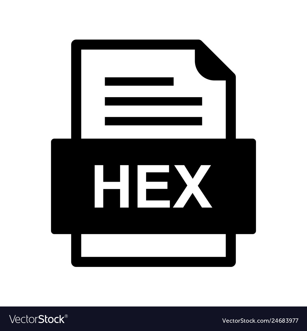 Hex file document icon Royalty Free Vector Image