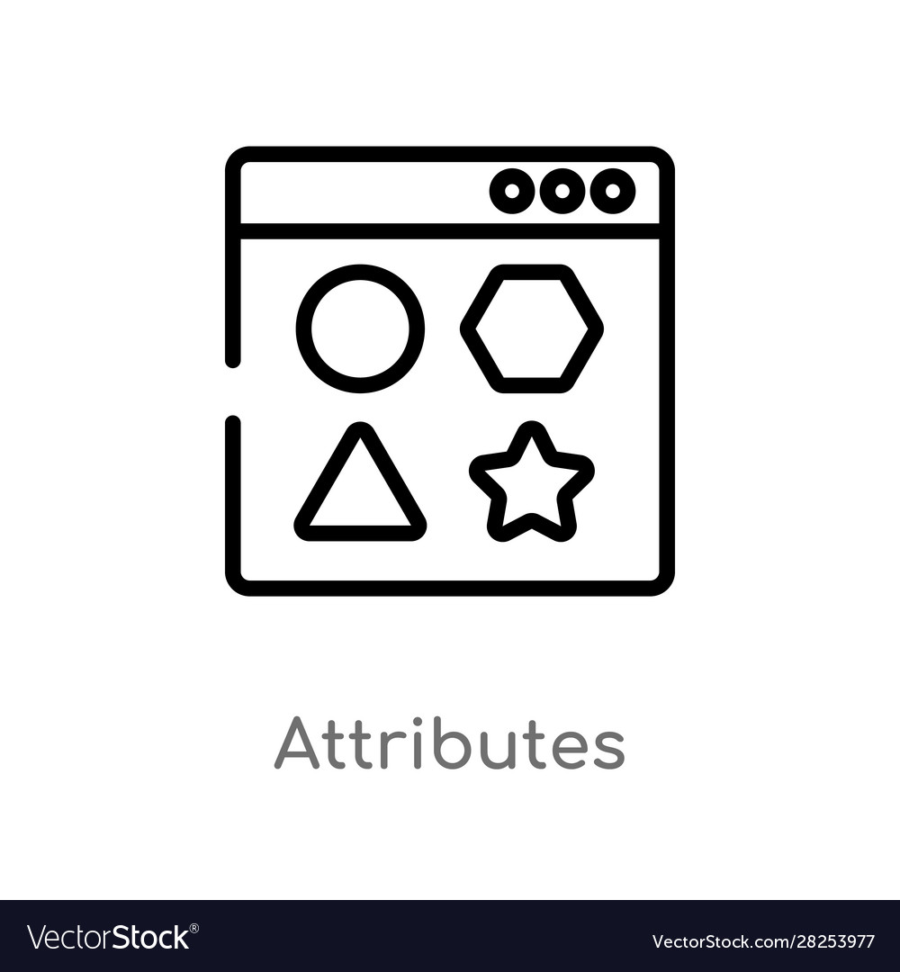 Outline attributes icon isolated black simple Vector Image