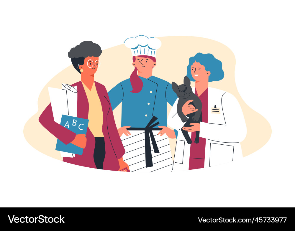 Professional confident modern women flat cartoon Vector Image
