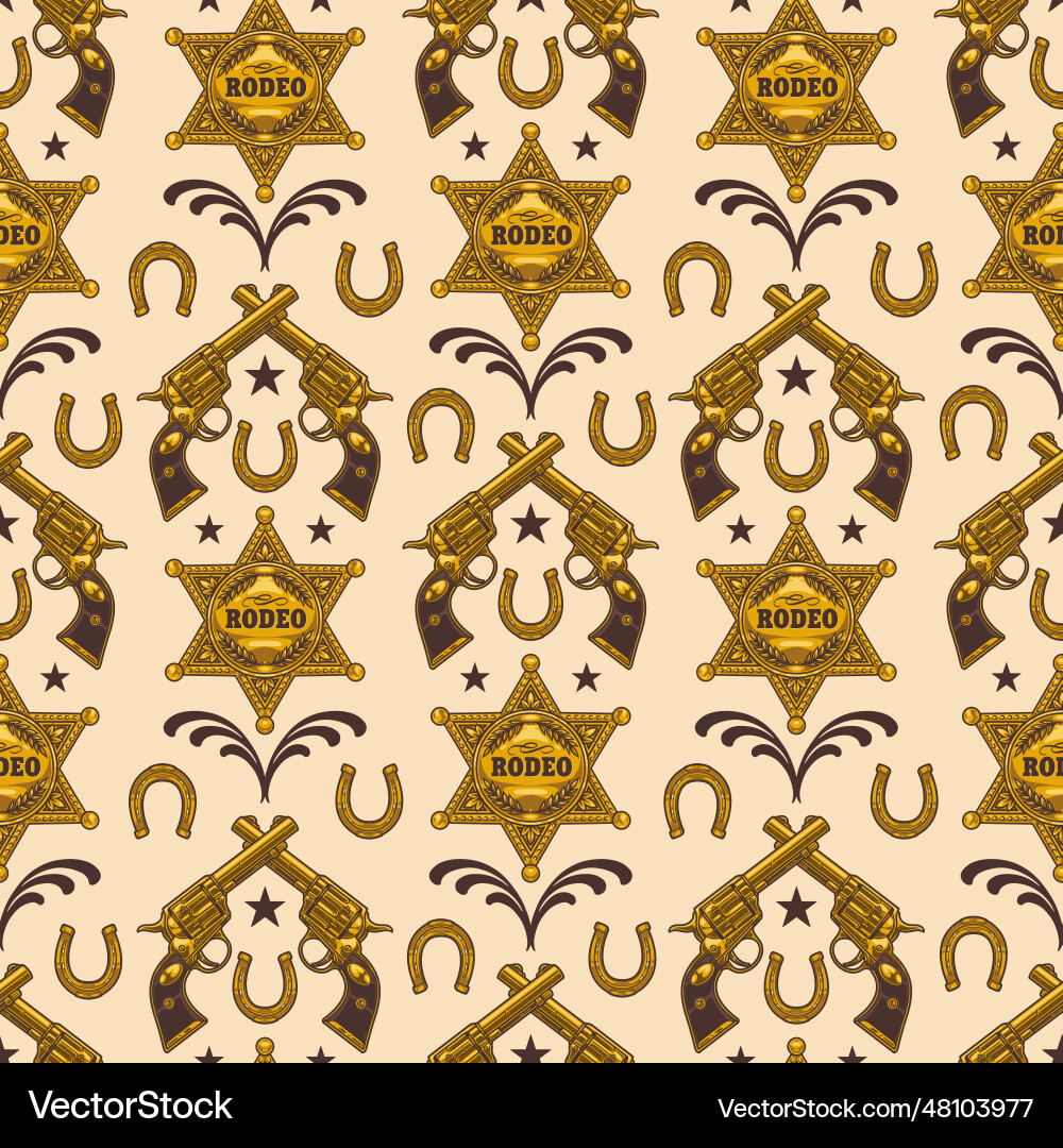 Rodeo festival colorful pattern seamless Vector Image