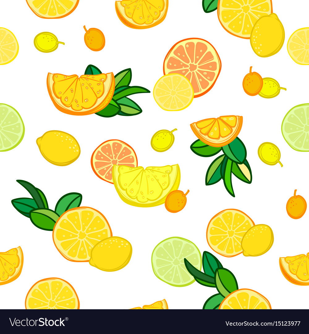Seamless pattern with lemons limes Royalty Free Vector Image
