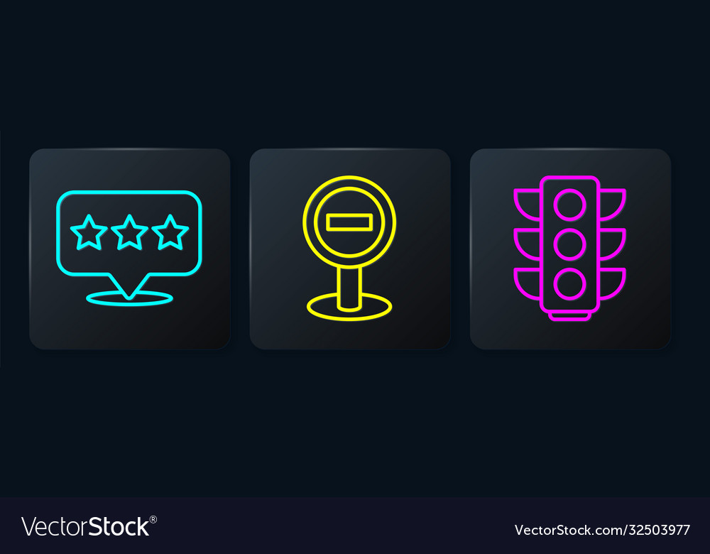 Set line map pointer with star traffic light Vector Image Set line map pointer with star traffic light Vector Image