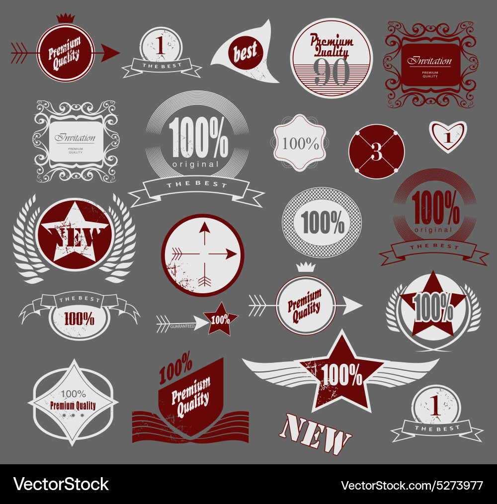 Set of retro vintage labels Royalty Free Vector Image