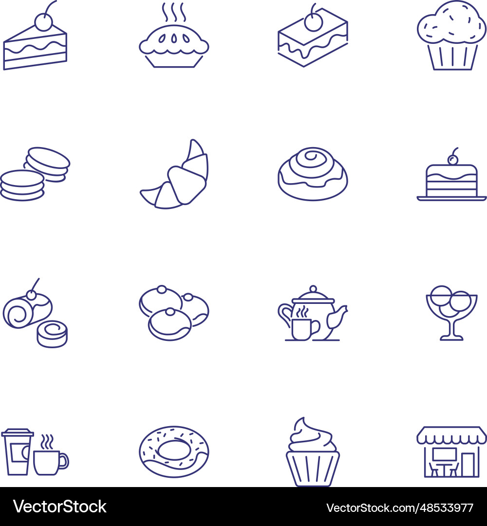 Sweet food icons Royalty Free Vector Image - VectorStock