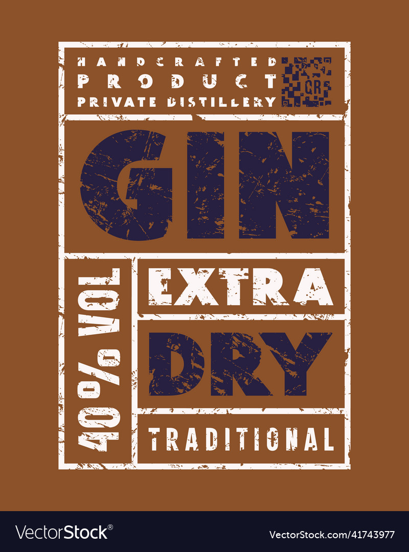 Template label for dry gin Royalty Free Vector Image