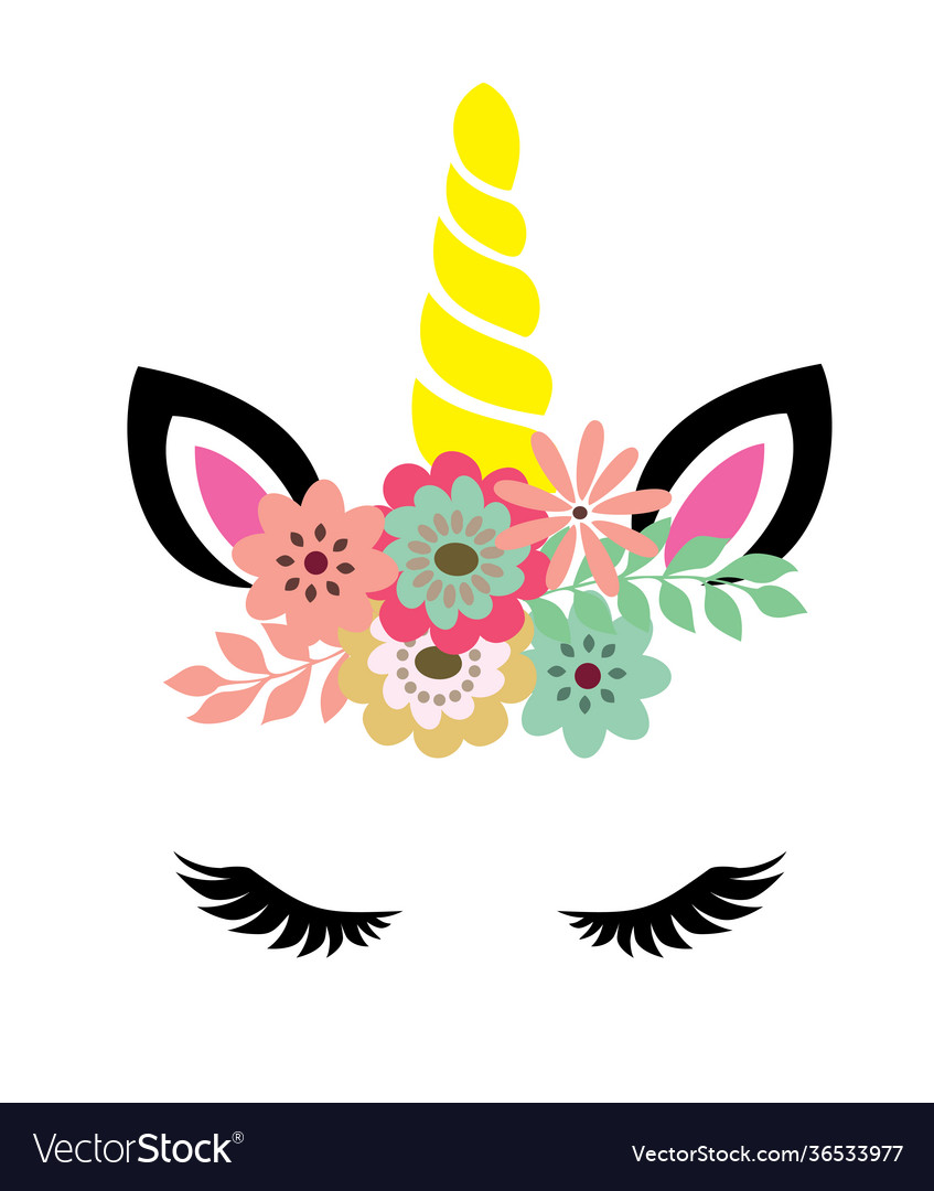 Unicorn face Royalty Free Vector Image - VectorStock