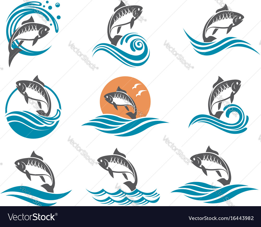 Carp fish set Royalty Free Vector Image - VectorStock