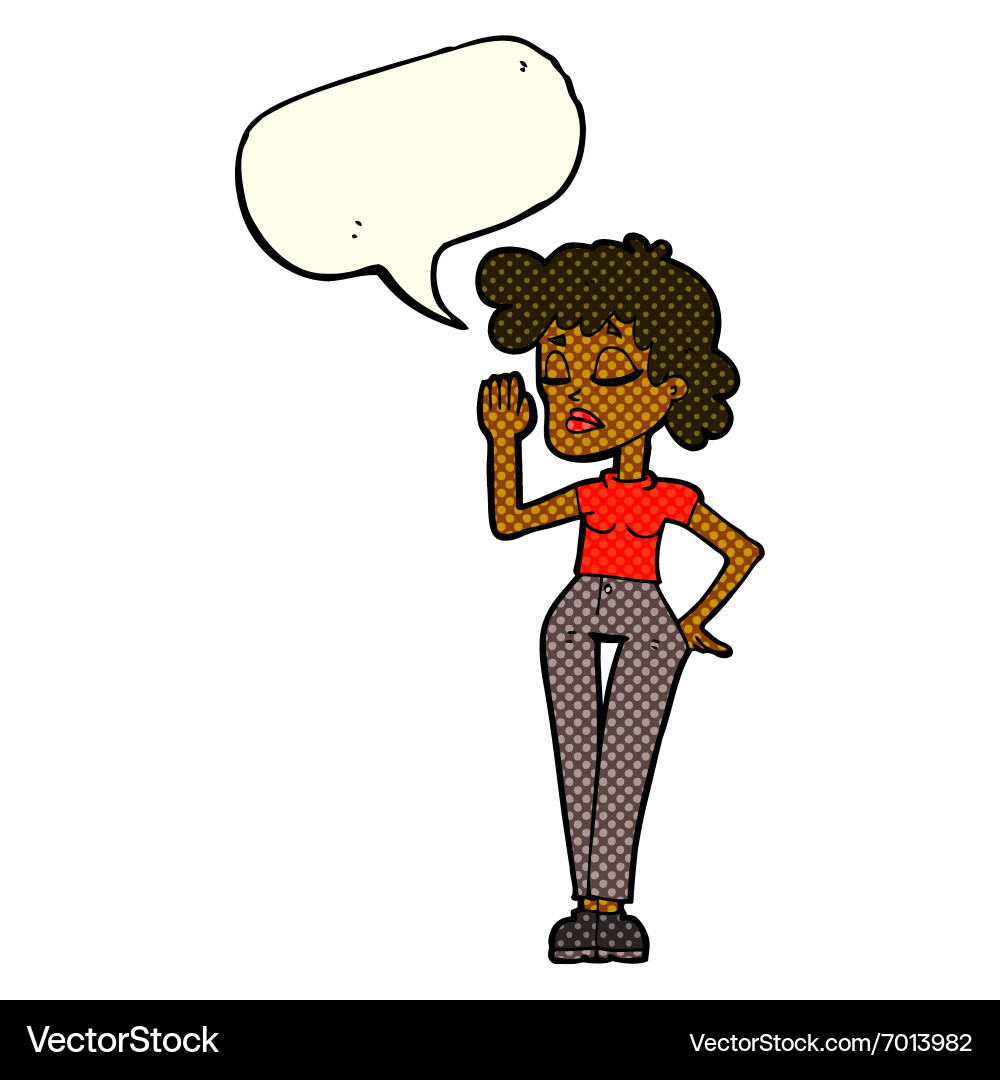 Cartoon woman ignoring with speech bubble Vector Image