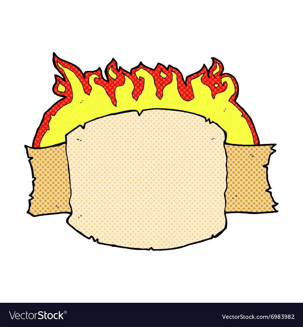 Comic cartoon scroll banner Royalty Free Vector Image