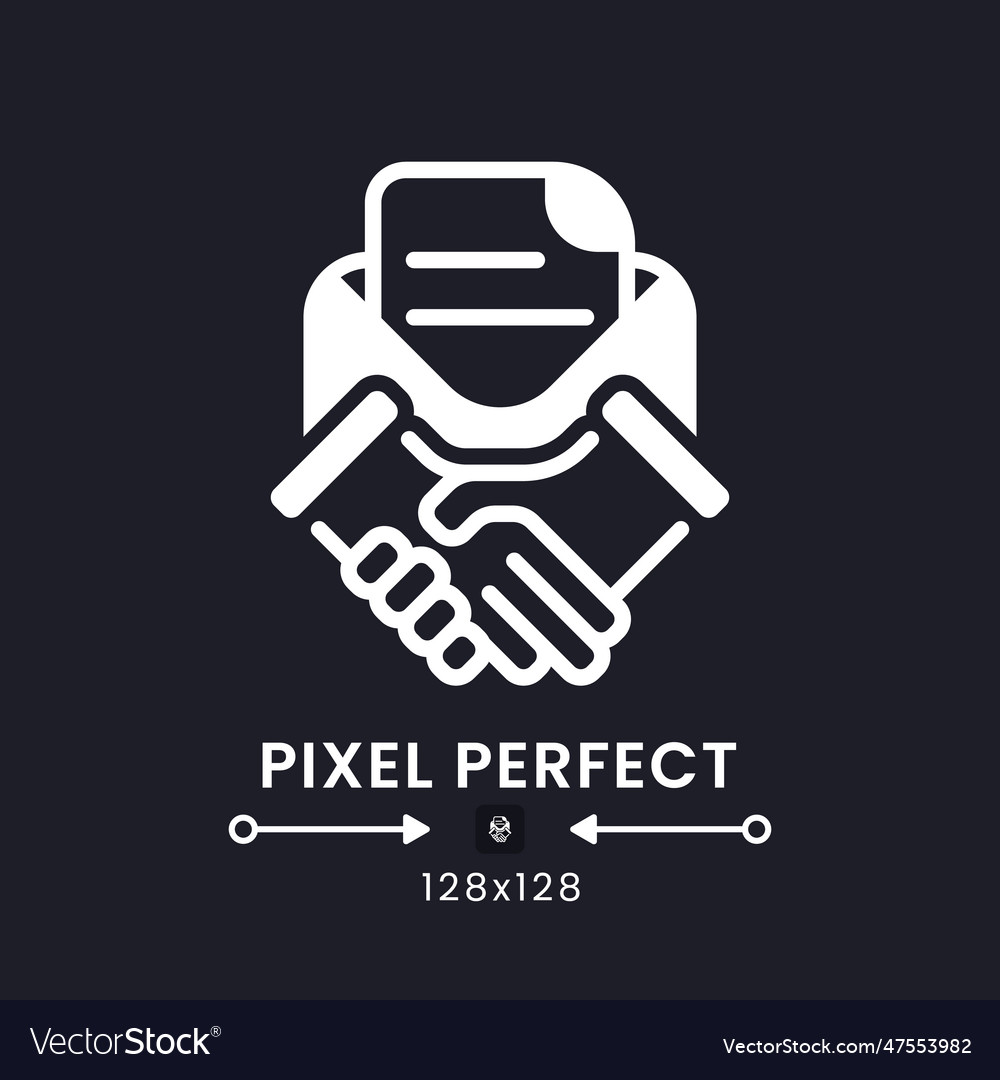 Contract management white solid desktop icon Vector Image