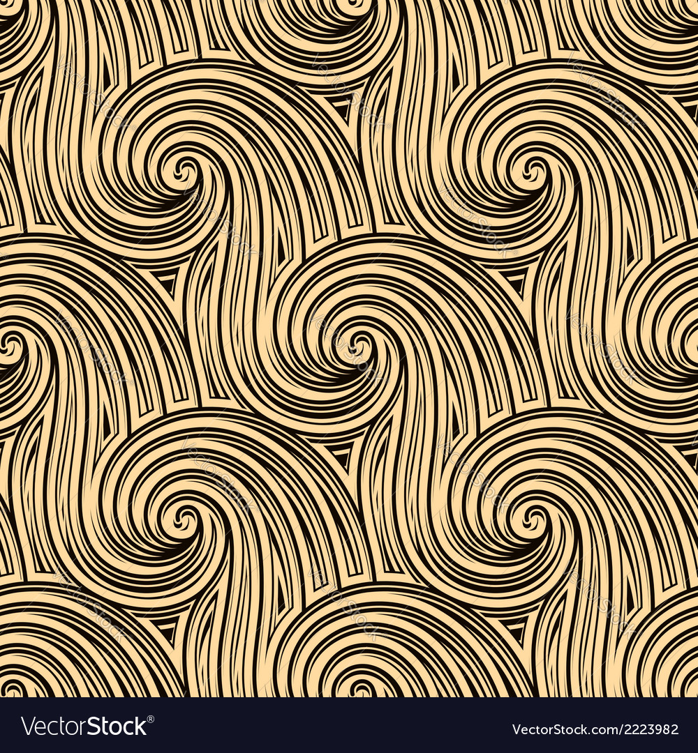 Curly seamless waves Royalty Free Vector Image