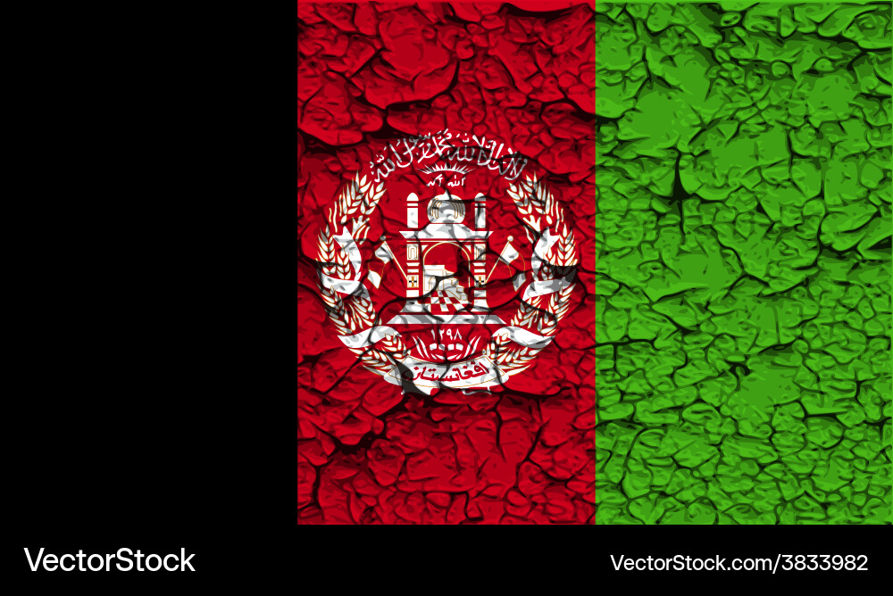 Flag of afghanistan with old texture Royalty Free Vector