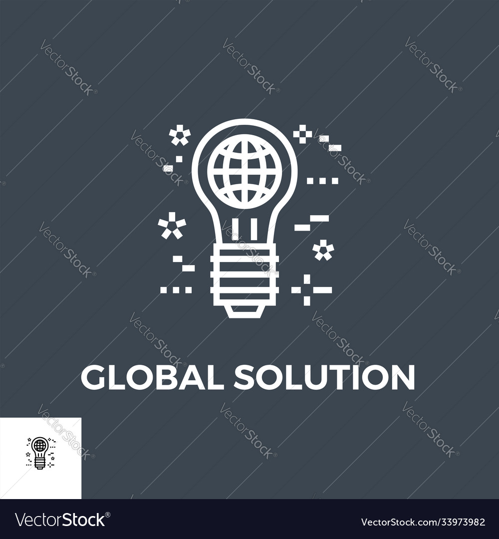 Global solution line icon Royalty Free Vector Image
