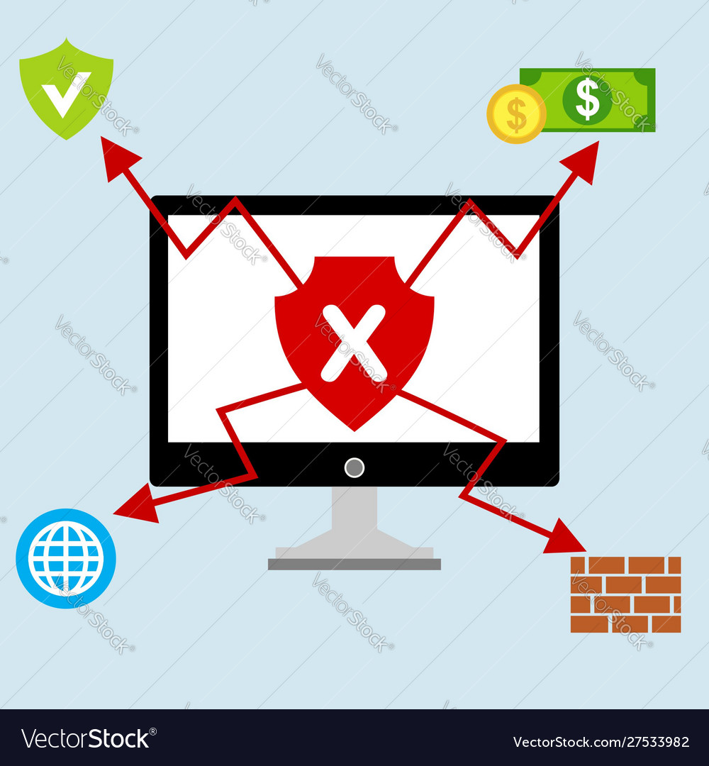 Hacker activity computeralert notification Vector Image