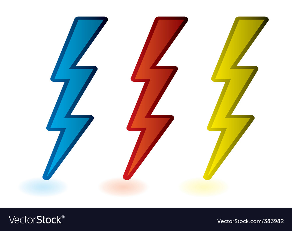 Lightning bolts Royalty Free Vector Image - VectorStock