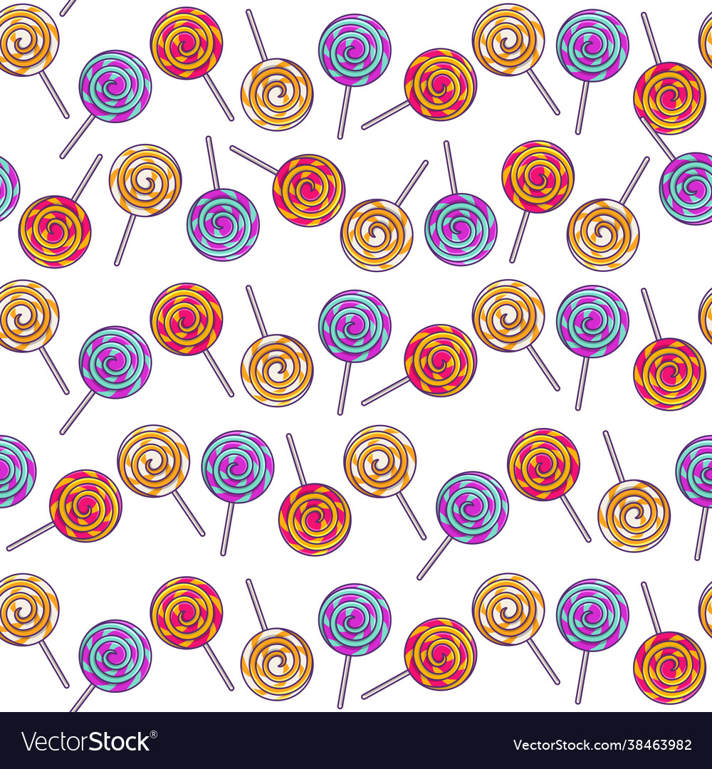Lollipops seamless pattern Royalty Free Vector Image