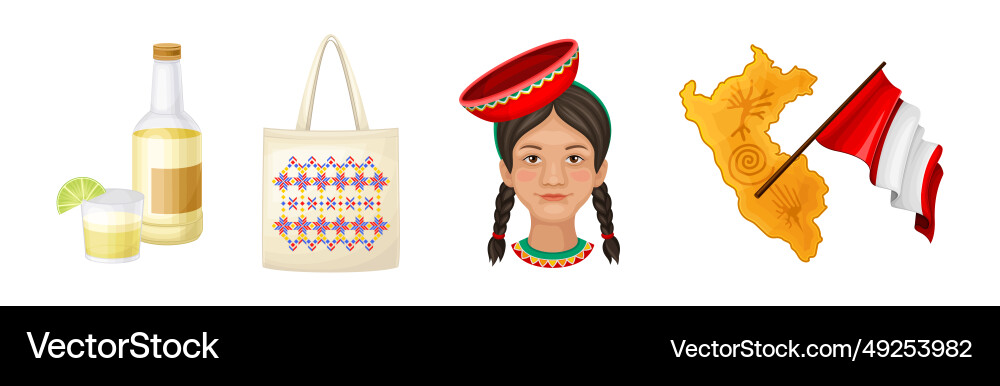 Peru symbols and culture indigenous element Vector Image