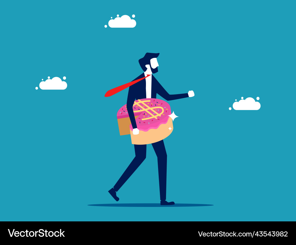 Profit sharing or benefits businessman holding Vector Image