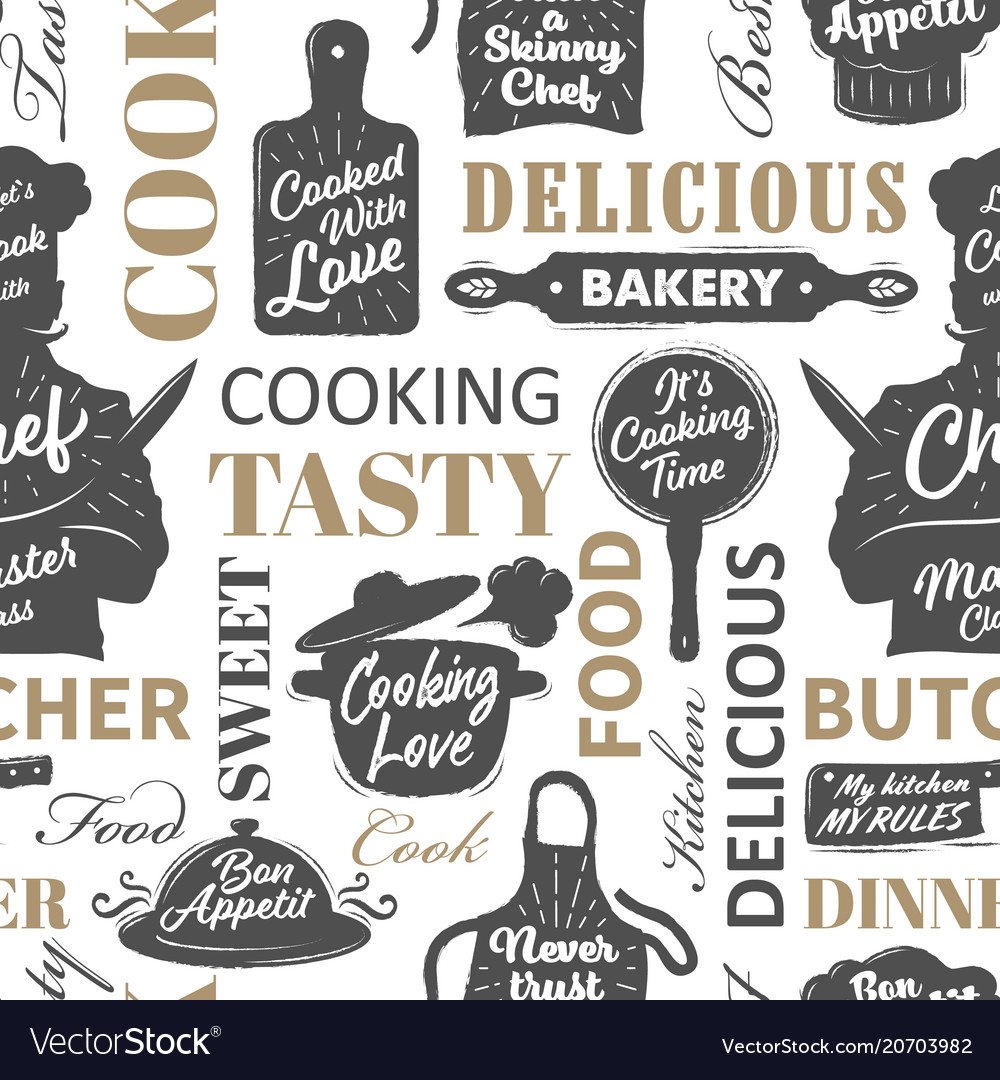 Seamless cooking pattern Royalty Free Vector Image