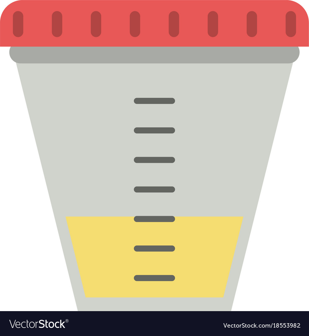 Urine test container Royalty Free Vector Image