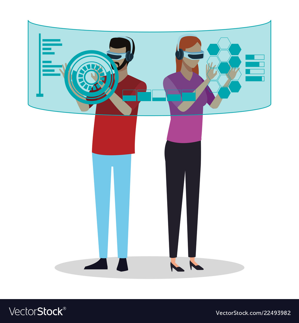 Virtual reality technology Royalty Free Vector Image