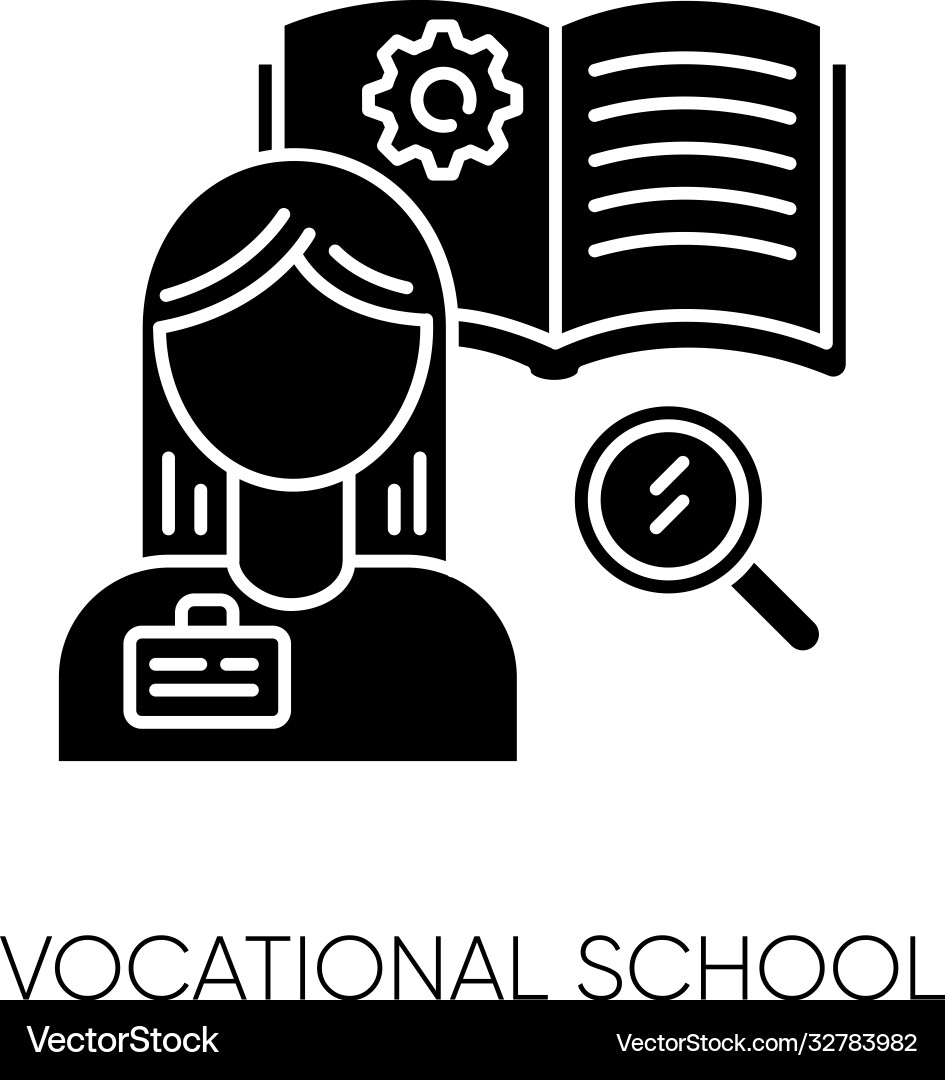 Vocational school black glyph icon Royalty Free Vector Image
