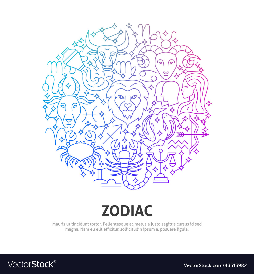 Zodiac circle concept Royalty Free Vector Image