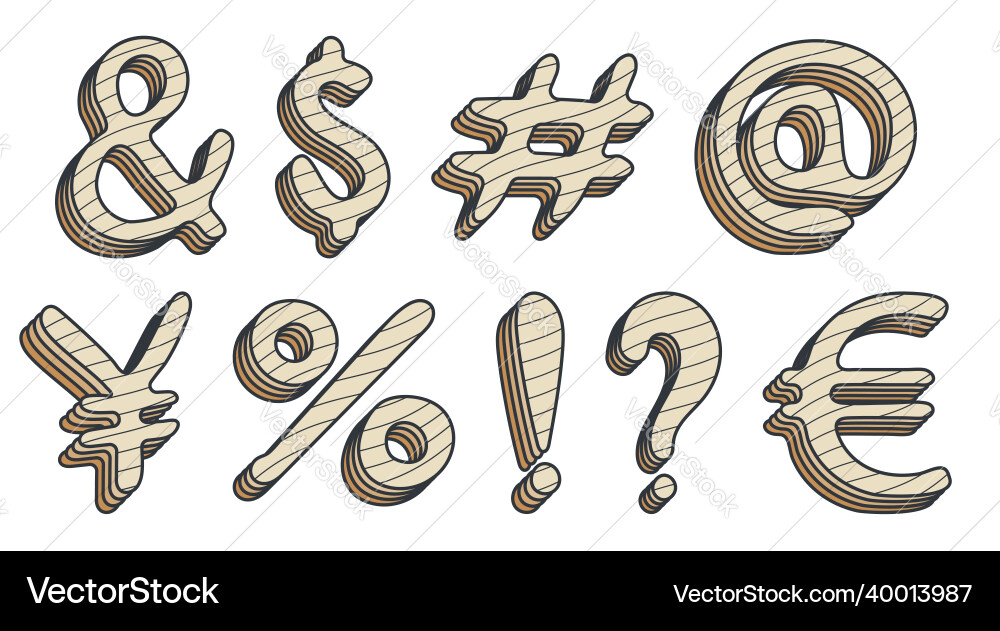 Additional keyboard symbols in cartoon style Vector Image