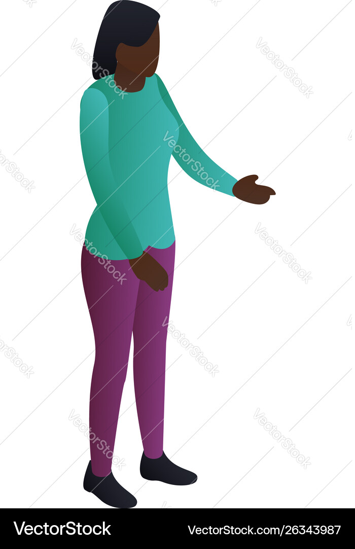 African woman icon isometric style Royalty Free Vector Image