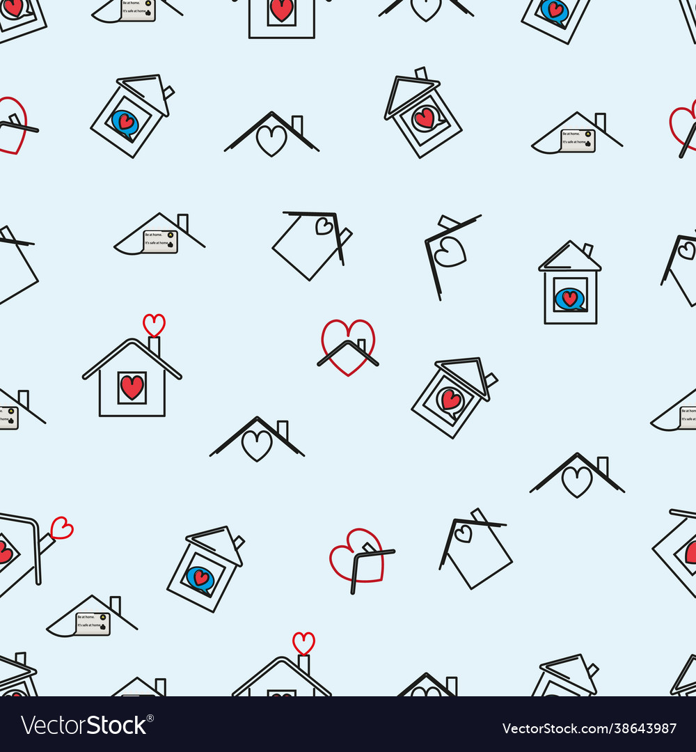 Be at home pattern Royalty Free Vector Image - VectorStock