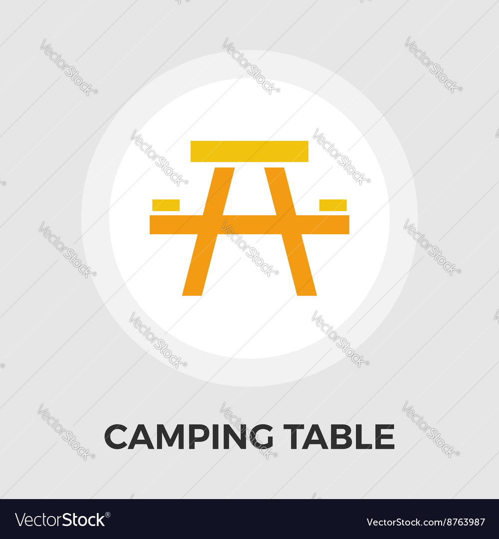 Camping table flat icon Royalty Free Vector Image
