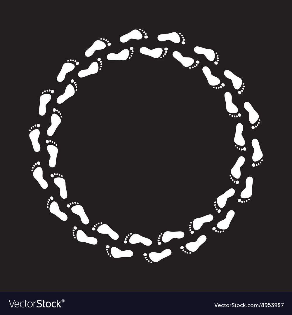 Circle foot steps Royalty Free Vector Image - VectorStock