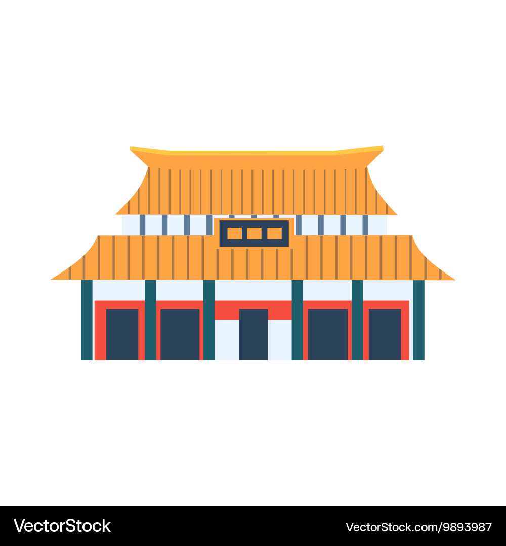 Classic chinese style house simplified icon Vector Image