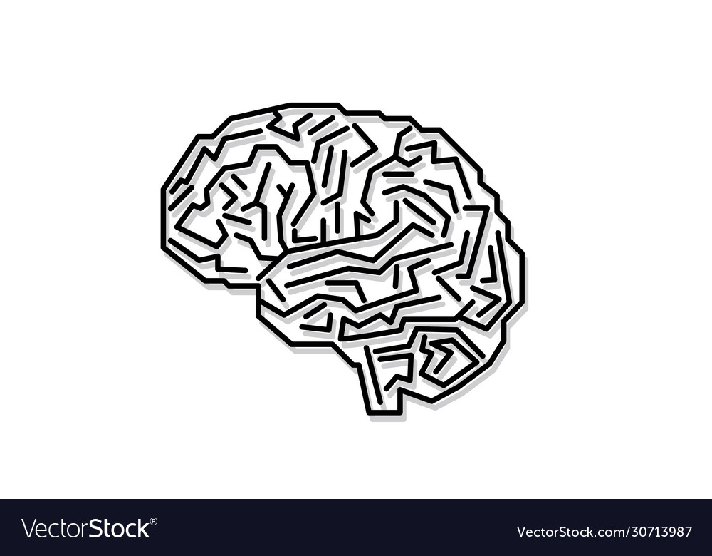 Digital human brain with computer circuit board Vector Image