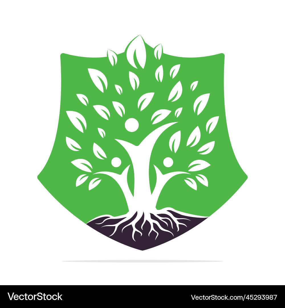 Family tree and roots logo design Royalty Free Vector Image