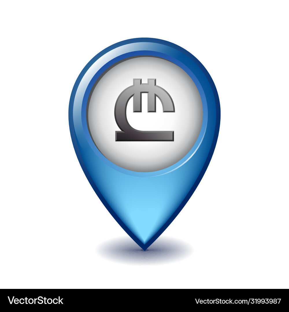 Georgian lari currency symbol on mapping marker Vector Image