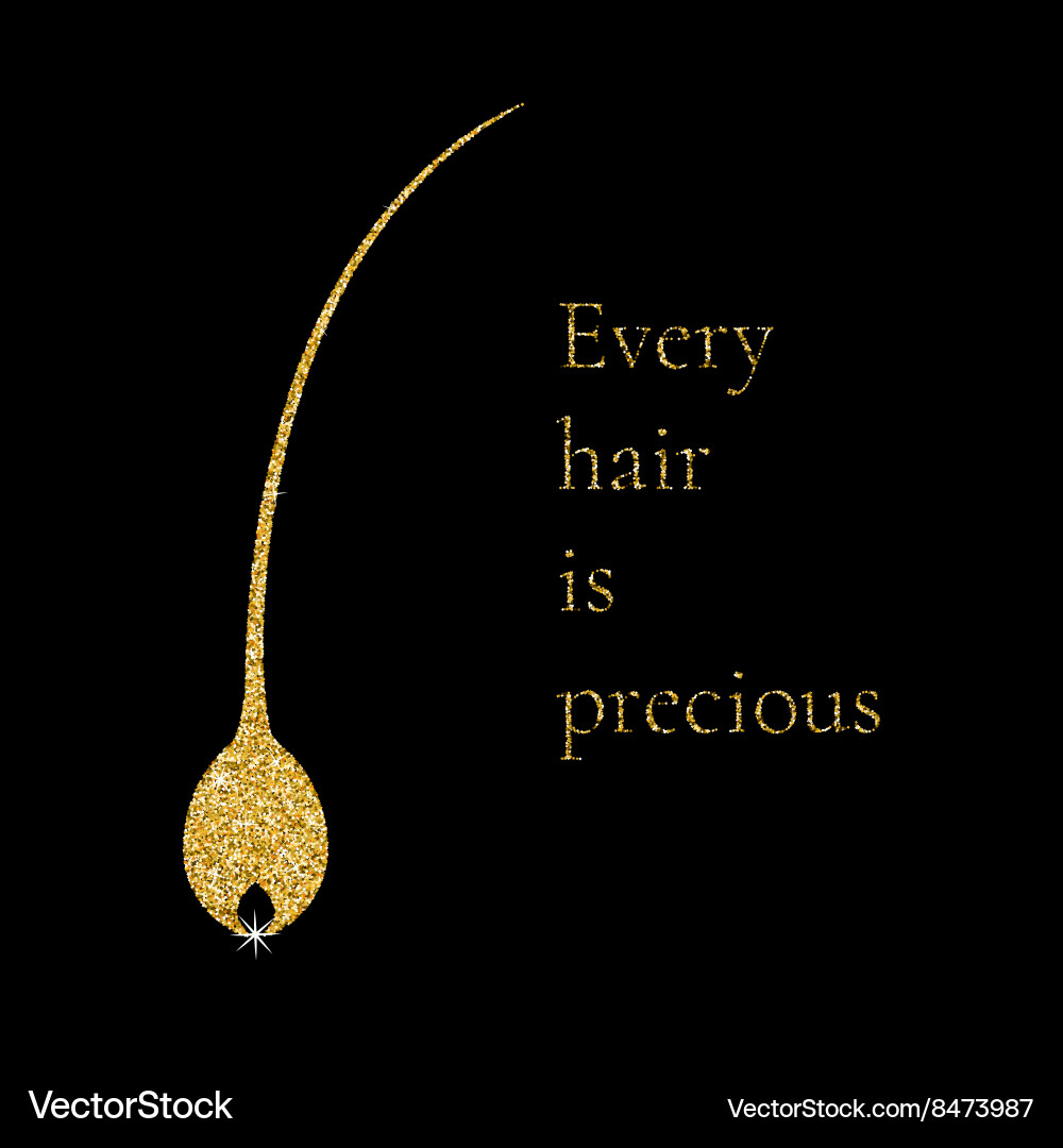 Gold hair bulb with a quote Royalty Free Vector Image