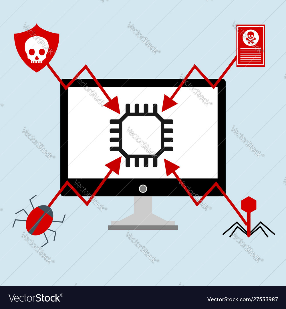 Hacker activity computeralert notification Vector Image