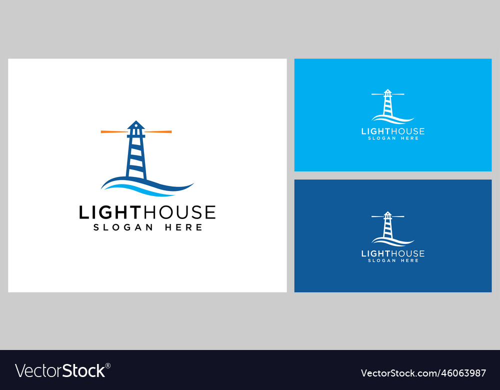 Lighthouse logo design template Royalty Free Vector Image