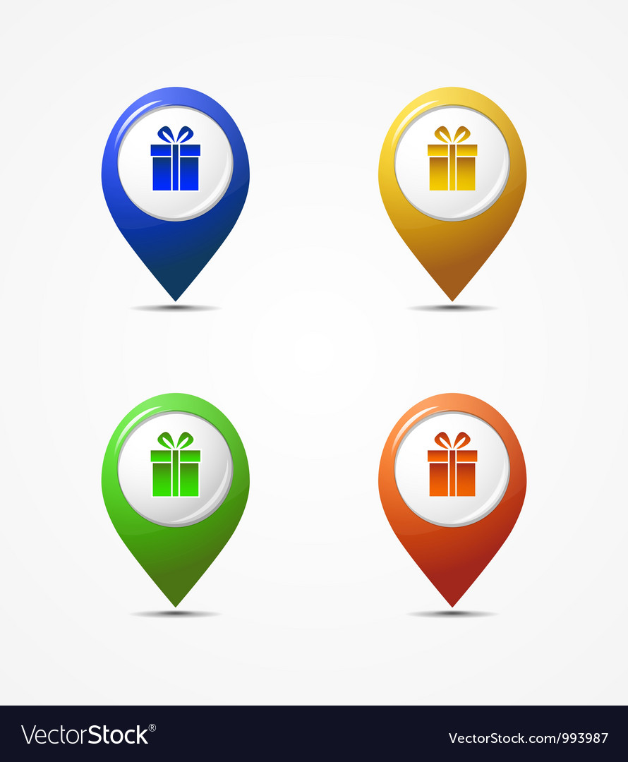 Map pointer icons Royalty Free Vector Image - VectorStock