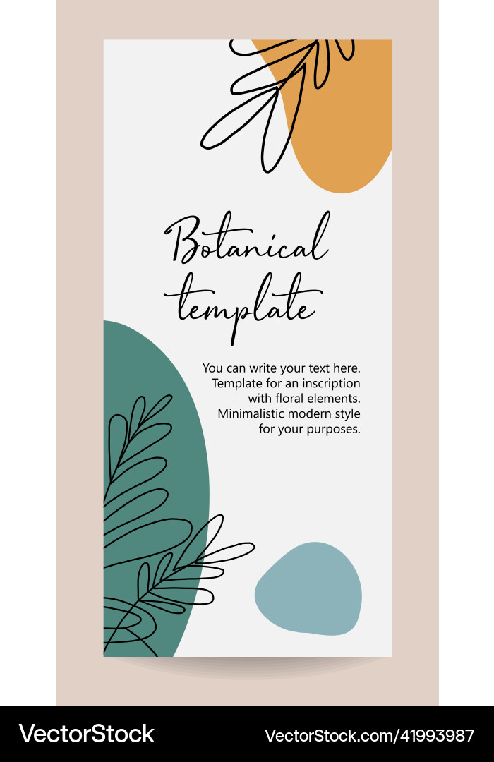 Minimalist invitation card template design floral Vector Image