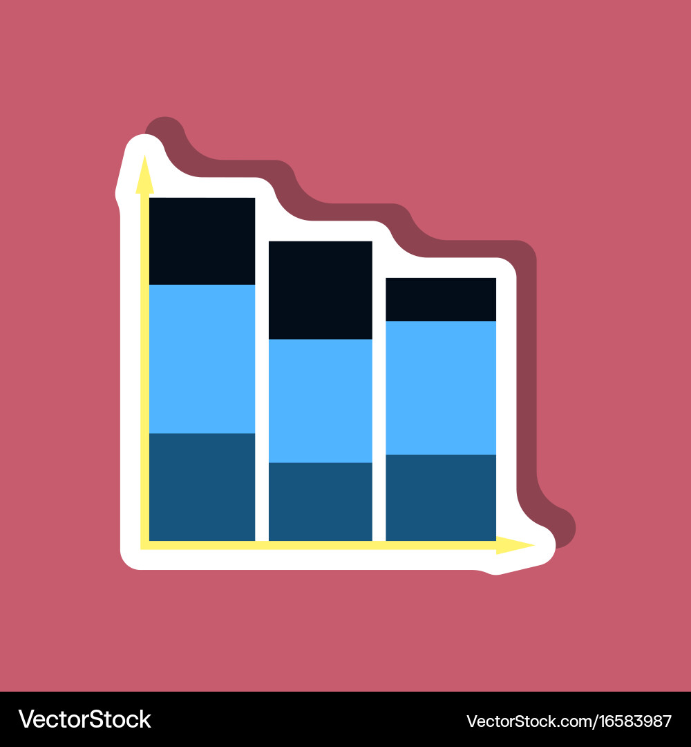 Paper sticker on stylish background economic chart