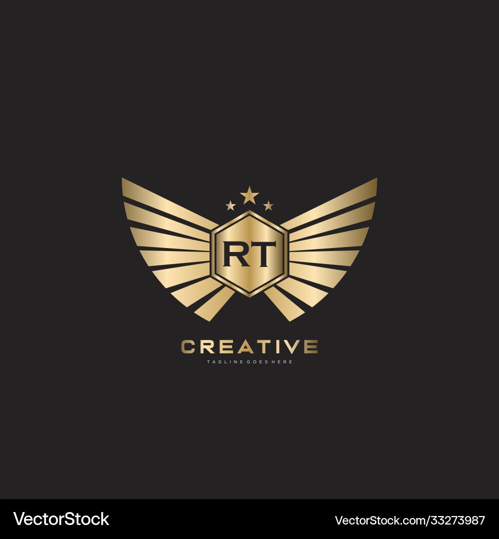 Rt letter initial with royal luxury logo template Vector Image