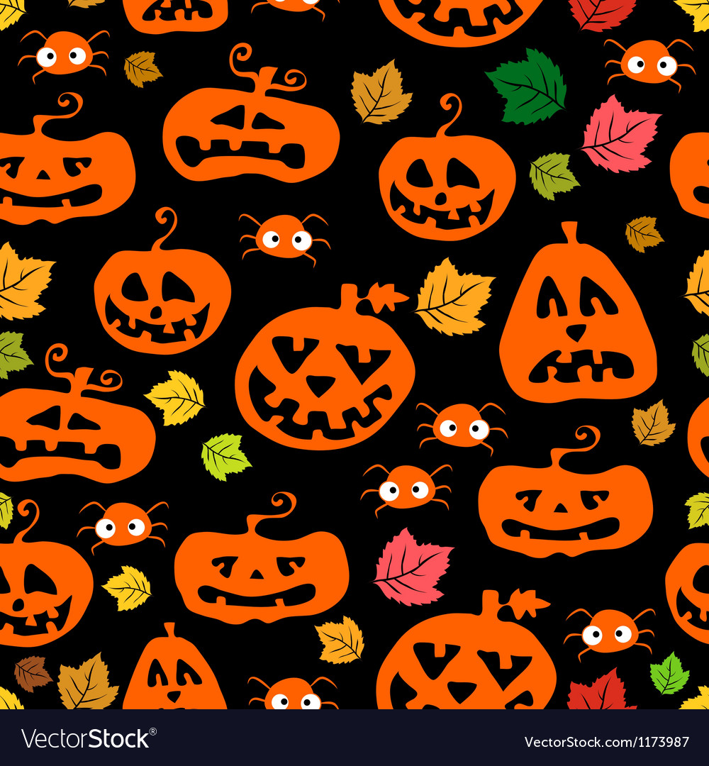 Seamless pumpkin background Royalty Free Vector Image