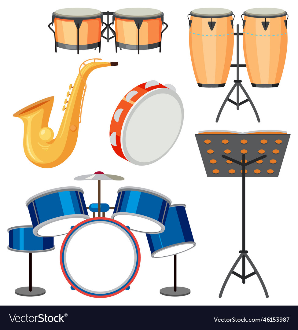 Set of music instruments Royalty Free Vector Image Set of music instruments Royalty Free Vector Image