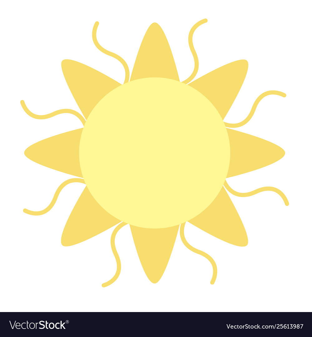 Sun flat on white Royalty Free Vector Image - VectorStock