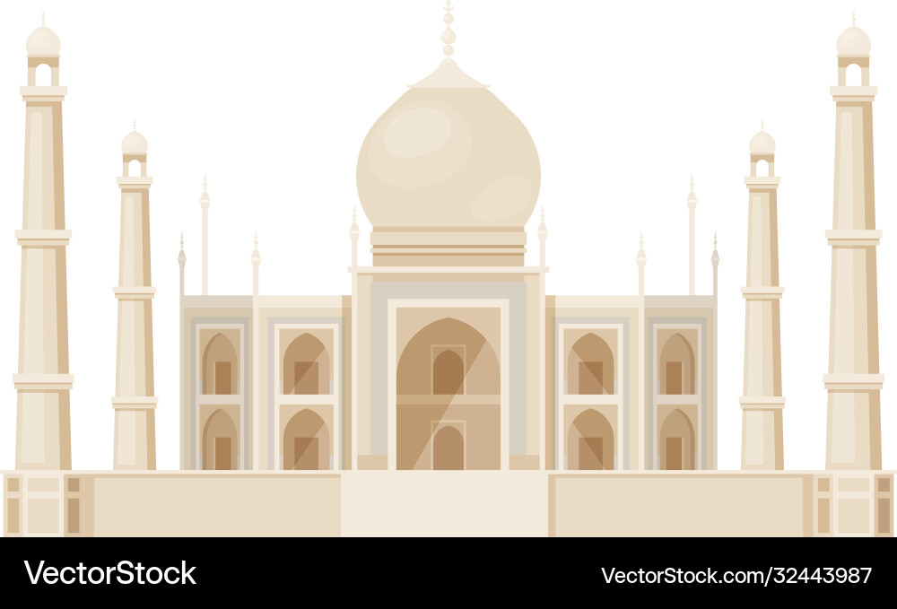 Traditional ancient building taj mahal in Vector Image