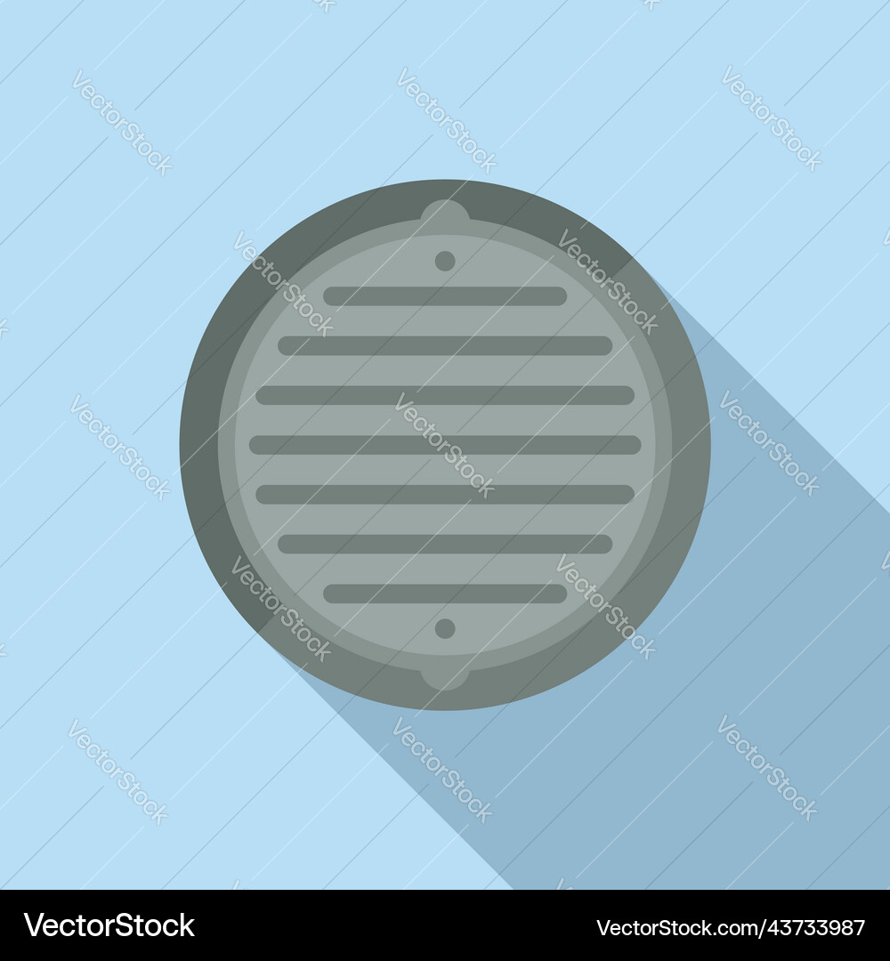 Underground manhole icon flat street lid Vector Image